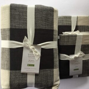 Pottery Barn Bryce Buffalo Check Duvet Cover Full/Queen & Two Standard Shams ~Charcoal~