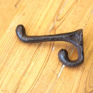 Midwest Craft House 5 Rustic Coat Hooks CAST Iron Acorn 3 1/4" Long HAT Wall School Towel