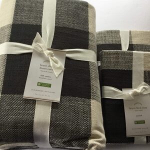 Pottery Barn Bryce Buffalo Check Duvet Cover Full/Queen & Two Standard Shams ~Charcoal~