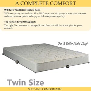 Mayton 9-Inch Gentle Firm Tight top Innerspring Mattress And 8-Inch Wood Box Spring/Foundation Set With Frame Full