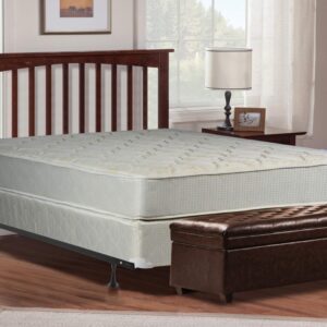 Mayton 9-Inch Gentle Firm Tight top Innerspring Mattress And 8-Inch Wood Box Spring/Foundation Set With Frame Full