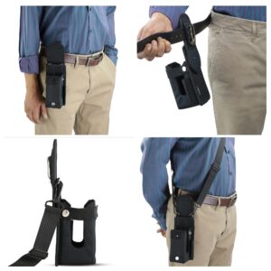 e-Holster Barcode Scanner Holster (Medium) | Ballistic Nylon Carrying Case Pouch for Pistol-Grip Mobile Computers | Belt Clip, Belt Loop, Shoulder Strap | Fits Zebra Scanner MC3300/3200/3100/3000