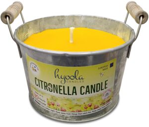 hyoola large citronella candles outdoor bucket - 30 hour - natural repellent - european made