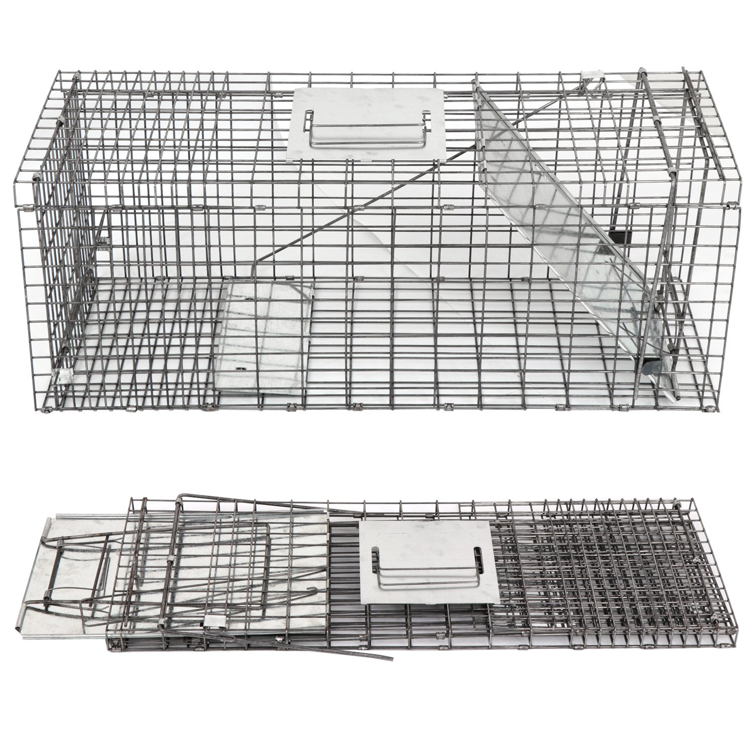 Oteymart Live Animal Trap Cage Humane Cage Catch Metal Steel with Handle, Release Rats Mouse Mice Rodents Squirrels, Rats,and Similar Sized Pests, 32" X 12.5" X 12"