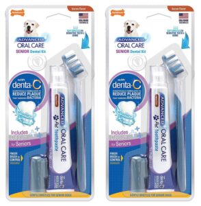 nylabone advanced oral care senior dog dental kit small dog