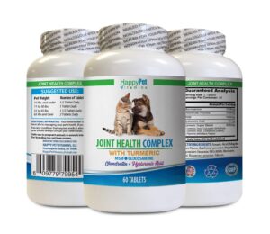 cat joint health supplement - pet joint health complex with turmeric - dogs and cats - msm glucosamine - immune boost - glucosamine chondroitin cat treats - 1 bottle (60 tablets)