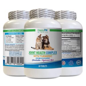 cat Joint Health Supplement - PET Joint Health Complex with Turmeric - Dogs and Cats - MSM GLUCOSAMINE - Immune Boost - glucosamine chondroitin cat Treats - 1 Bottle (60 Tablets)