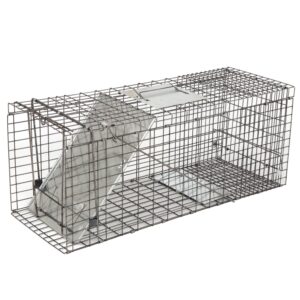 oteymart live animal trap cage humane cage catch metal steel with handle, release rats mouse mice rodents squirrels, rats,and similar sized pests, 32" x 12.5" x 12"