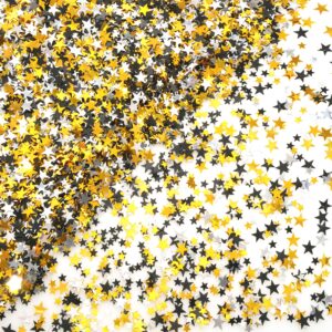 Black Gold Party Twinkle Stars Table Confetti - Glitter Sequins Confetti Bachelorette Wedding Bridal Shower Baby Shower Birthday Graduation Party Sprinkles Decorations, 60g