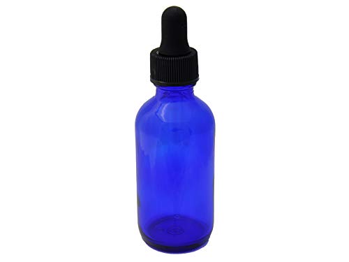 Dropper Stop® 2oz Cobalt Blue Glass Dropper Bottles (60mL) with Tapered Glass Droppers - Pack of 80