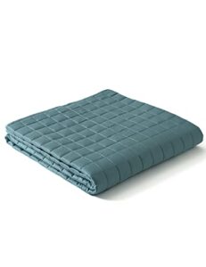 ynm exclusive kids cooling weighted blanket, smallest compartments with glass beads, bed blanket for one person of 60lbs, ideal for twin bed (41x60 inches, 7 pounds, sea grass)