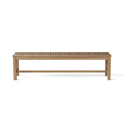 Anderson Teak BH-471B Casablanca 4-Seater Teak Backless Bench, Brown