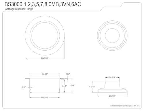 Kingston Brass BS3007 Made To Match Garbage Disposer Flange, Brushed Brass