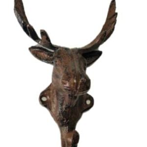 Midwest Craft House 6 Rustic Elk Moose Wall Hooks for Coats, Hats, Purses, Mud Rooms, Bars, Restoration, Cabins, Gifts, Purses, Dog Leashes, Hunters, Rustic Brown Farmhouse Color