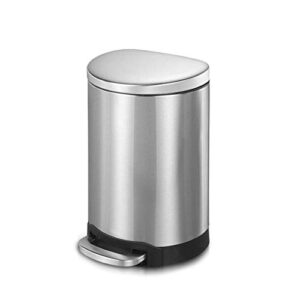 pdtxcls spprandom innovaze 1.6 gal./6 liter stainless steel semi-round step-on trash can for bathroom and office