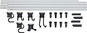 craftsman versatrack garage storage system, storage rail with 20 piece set mounting accessories (cmst22000)