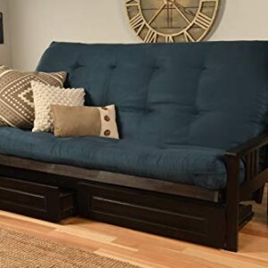 Kodiak Furniture Monterey Frame with Suede Fabric Mattress in Blue/Espresso