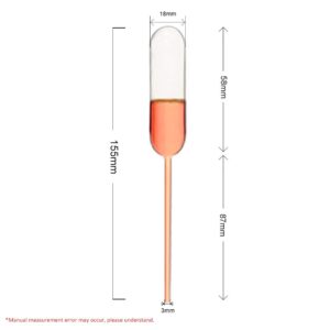 ULAB Scientific Transfer Pipette, Essential Oils Pipettes Vol.15ml, 155mm Long, LDPE Material,100pcs/bag, UTP1011