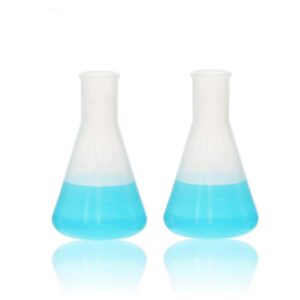 ulab scientific conical polypropylene erlenmeyer flask 8.5oz 250ml narrow neck without cap, molded graduations, pack of 2, uef1013