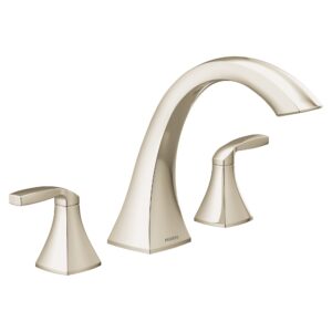 moen t693nl voss 2-handle deck mount roman tub faucet trim kit, valve required, polished nickel