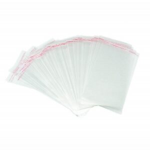 borningfire 400 pcs 4x6 inches clear resealable cellophane bags self adhesive sealing, good for bakery candle soap cookie prints card