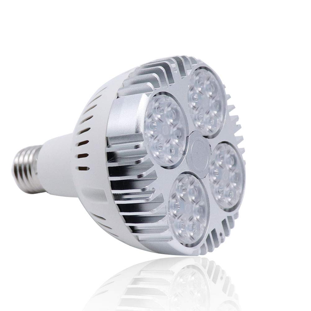 Aolyty 35w (75W Equivalent) PAR30 LED Bulb White 6000K 2800lm E26 Base25 Degree Beam Angle Track Spotlight with Fan AC 120v