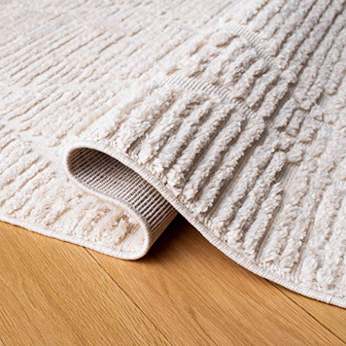 SAFAVIEH Marrakech Collection Area Rug - 9' x 12', Beige, Moroccan Boho Tribal Tassel Design, Non-Shedding & Easy Care, Ideal for High Traffic Areas in Living Room, Bedroom (MRK517C)