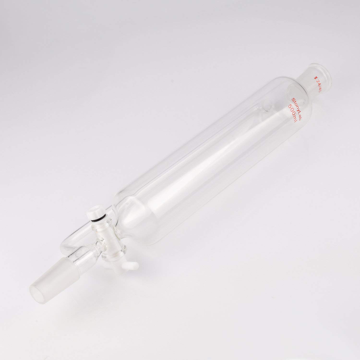 stonylab 500ml Pressure Equalizing Addition Funnel, Borosilicate Glass Dropping Funnel 24/40 Joint with PTFE Stopcock for Laboratory, 500ml