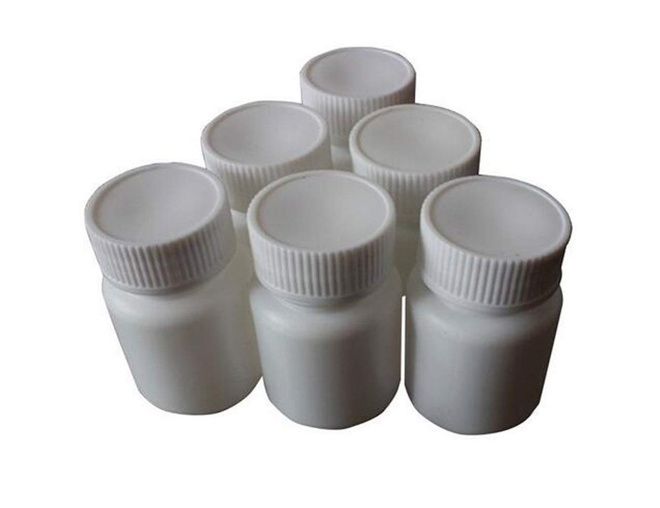 12 PCS 150 ML 5 OZ Plastic White Bottles Empty Container with Screw Cap Solid Powder Case Refillable Storage Holder Sample Jar for Dispense Different Items