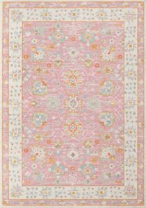 momeni anatolia area rug, 6'6" x 9', pink