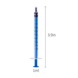 12 Pack - 1ml Plastic Syringe with Measurement, No Needle Suitable for Refilling and Measuring Liquids, Feeding Pets, Oil or Glue Applicator…