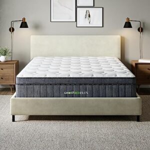 ghostbed flex 13 inch cool gel memory foam & innerspring hybrid mattress, medium feel, made in the usa, full