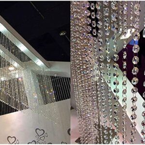 JIAKAI 16.5 Feet Hanging Clear 14mm Daimond Acrylic Crystal Garland for Manzanita Tree Centerpiece, Chandelier Bead Lamp Chain, Christmas/Wedding Party Decoration and DIY Craft Jewelry Decoration