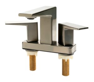 alfi brand ab1020-bn brushed nickel two-handle 4'' centerset bathroom faucet, 4.1" l x 9.9" w x 4.7" h