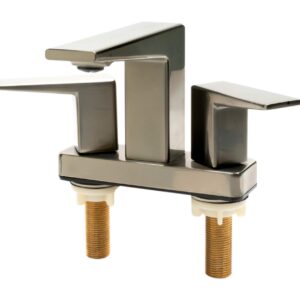 ALFI brand AB1020-BN Brushed Nickel Two-Handle 4'' Centerset Bathroom Faucet, 4.1" L x 9.9" W x 4.7" H