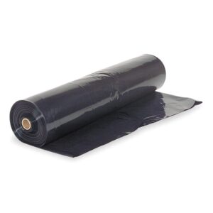 farm plastic supply - black plastic sheeting - 4 mil - (3' x 200') - black plastic tarp, polyethylene vapor barrier plastic sheeting, black painters tarp, roll of heavy duty plastic