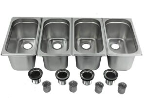 standard 4 compartment sink set & hand washing for concession stand food trailer