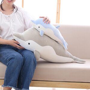 Levenkeness Dolphin Plush Hugging Pillow, Soft Large Dolphins Stuffed Animal Toy Doll Gifts for Kids, Valentine, Christmas, Bedding (23.6")