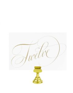 weekend paper co. ™ script gold wedding table numbers, single-sided 4x6 calligraphy design, numbers 1-25, landscape format for your wedding, reception, anniversary, birthday party, or any celebration!