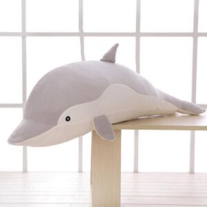 Levenkeness Dolphin Plush Hugging Pillow, Soft Large Dolphins Stuffed Animal Toy Doll Gifts for Kids, Valentine, Christmas, Bedding (23.6")