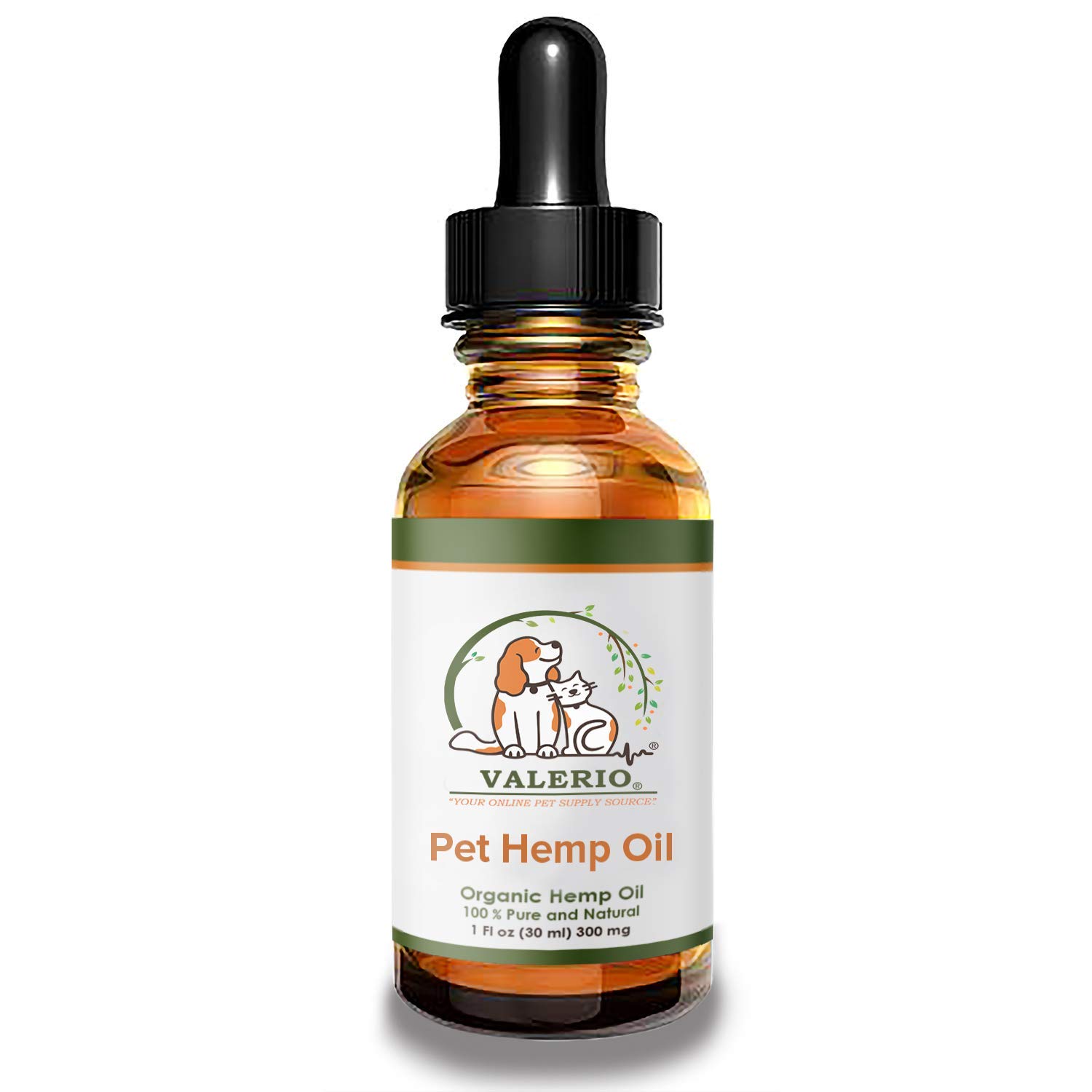 Valerio Pets Hemp Oil for Dogs and Cats - 1 Oz - Hemp Oil Drops with Omega Fatty Acids - Hip and Joint Support and Skin Health