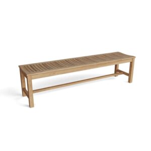 anderson teak bh-471b casablanca 4-seater teak backless bench, brown