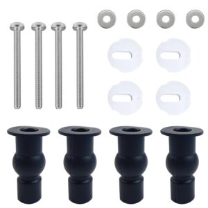 4 Pack M6 Toilet Seat Hinges Screws Universal Toilet Seat Fixings Repair Kits Expanding Rubber Top Nuts Bolts