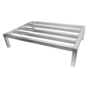 gsw 8-inch high all welded aluminum dunnage racks with plastic feet, 36”l x 24”w x 8”h