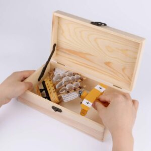 dedoot Unfinished Wooden Box with Hinged Lid 9.7x5.5x2.7 Inch Rectangle Keepsake Box Clasp Wood Box, Storage Box Wooden Gift Boxes for DIY Crafts, Home Deocration, Jewelry