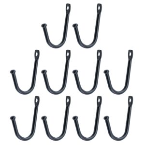 antrader early american single iron hooks, decorative colonial wall door key coat bag hanger hook, 1.4" x 1" black, pack of 10