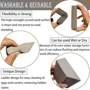 M-jump 8 Pack Single Sanding Sponge Kit- 60/80/120/220- Coarse Medium Fine Grit,Washable and Reusable Sanding Blocks for Wood-Working Sanding Metal Polishing