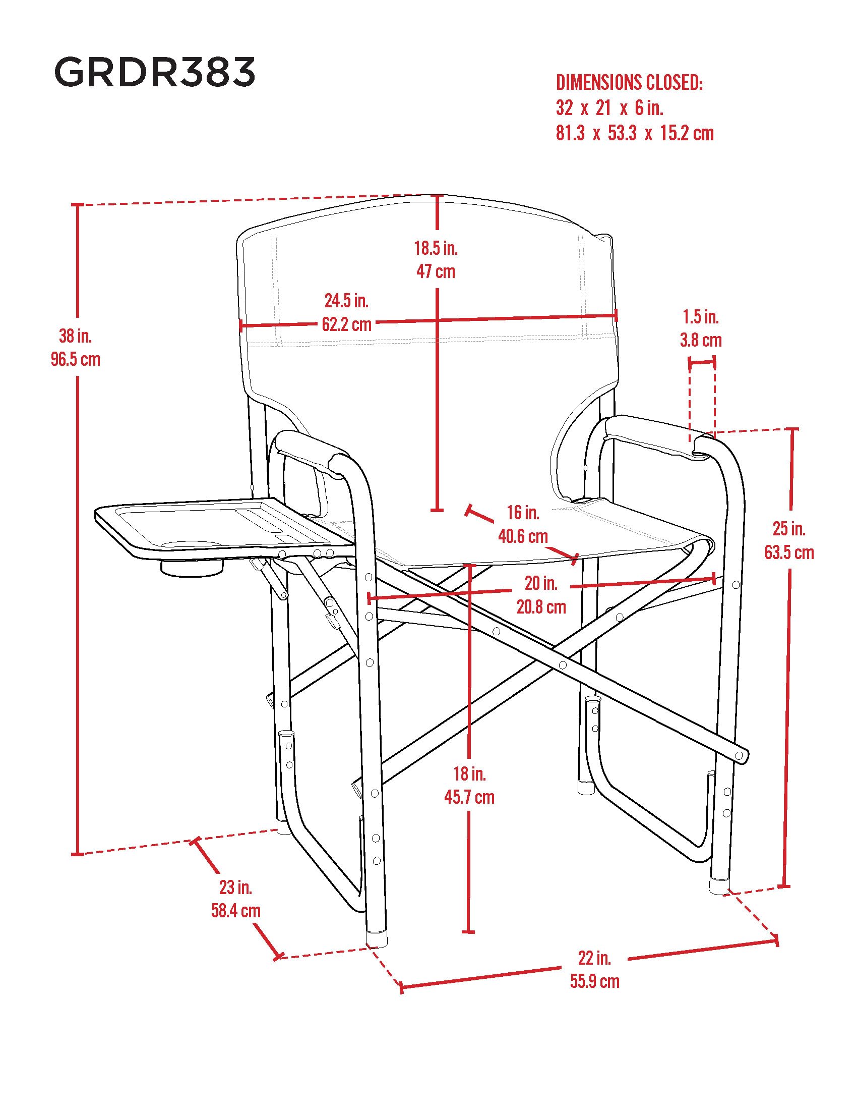 Rio Gear Broadback Compact Fold Design Directors Outdoor Folding Chair