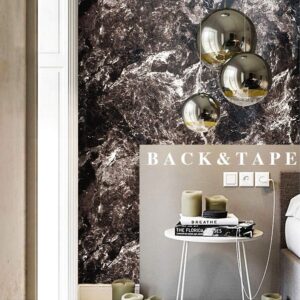 Livelynine Dark Marble Wallpaper for Counter Top Covers Peel and Stick Countertops for Kitchen Waterproof Marble Contact Paper for Countertops Counter Table Desk Covers Furniture Wrap 15.8"x78.8"