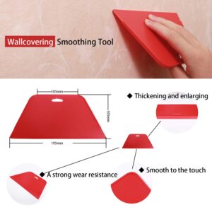 Wallpaper Smoothing Tool Kit, Multi-Function 15 Pcs Smoother Tools Set for Contact Paper Peel and Stick Wallpaper Car Wrap Vinyl Window Tint Glass Film Wallpaper Glue Adhesive Brush Tray Roller Knife